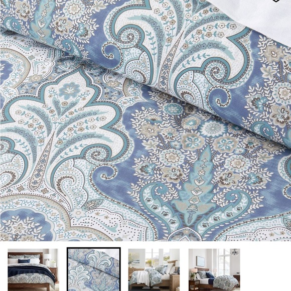 Pottery Barn | Bedding | Pottery Barn Blue And White Paisley Jordana ...